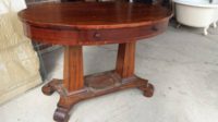 Antique Empire Oval Library Table - Mahogany w/ Drawer - WOW - Long ...