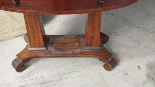 Antique Empire Oval Library Table - Mahogany w/ Drawer - WOW - Long ...