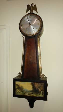 Antique Gilbert Banjo Style Wall Clock 1800's - Work Great! - Long ...