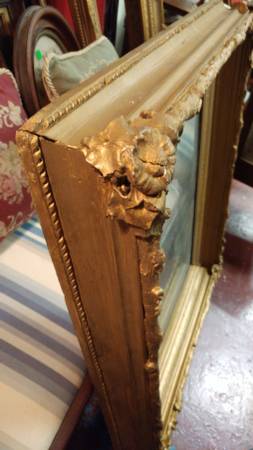 Antique Large Picture Frame - Gilded, Thick & Heavy w/ OLD Glass -WOW ...