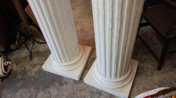 2 large Tall Plaster Columns - Plant Stands - Very Nice! - Long Valley ...