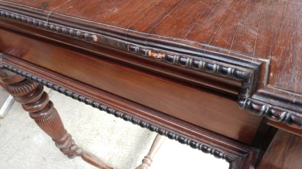 Large Antique Rosewood Library Desk Table - Heavy Solid - Very Nice ...