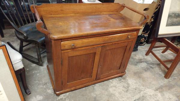 Primitive Antique Wash Stand - Long Cabinet Nice Condition - Long ...