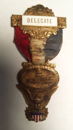 1916 Democratic National Convention Delegate Badge - Woodrow Wilson ...