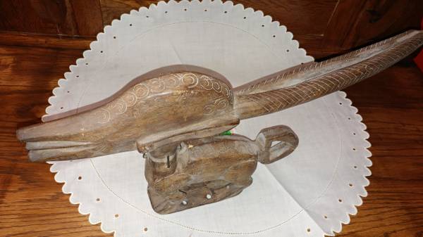 African Hand Carved Chiwara Statue Bambara Headdress - Antelope ...