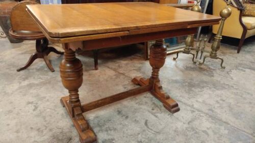 Antique Oak Small Dining Table - Slide out Leaves - BEAUTIFUL - Long ...