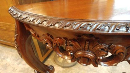 Antique Vintage Solid Mahogany Hall Table - Half Round Table - Long ...