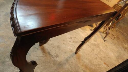Antique Vintage Solid Mahogany Hall Table - Half Round Table - Long ...
