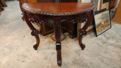 Antique Vintage Solid Mahogany Hall Table - Half Round Table - Long ...
