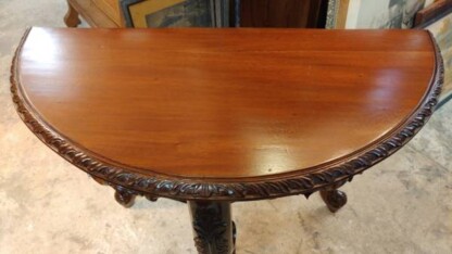 Antique Vintage Solid Mahogany Hall Table - Half Round Table - Long ...