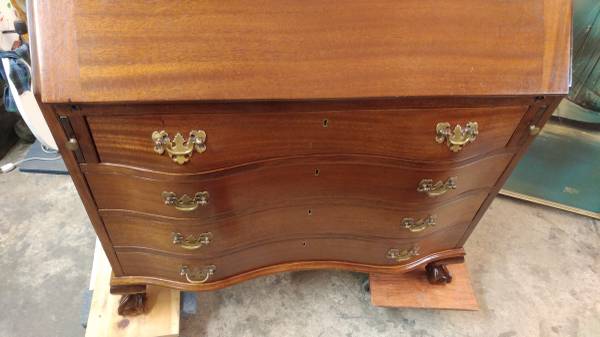 Antique Mahogany Slant Front Desk - Claw Feet - Very Nice - Long Valley ...