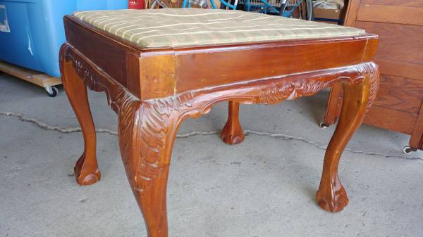 Antique Foot Stool - Claw Feet - Solid Wood - Beautiful - well made ...