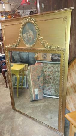 Large Antique Victorian Gold Frame Mirror - Gilded and Beautiful - Long ...