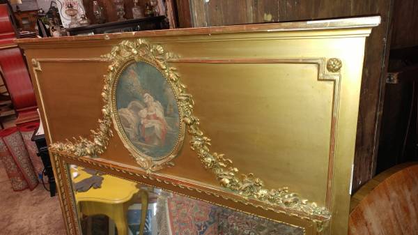 Large Antique Victorian Gold Frame Mirror - Gilded and Beautiful - Long ...