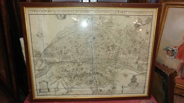 Map Of Paris France - Mid 1700's Original - Framed - SO NICE - Long ...