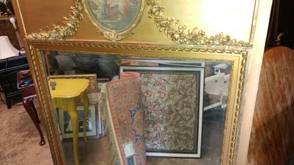 Large Antique Victorian Gold Frame Mirror - Gilded and Beautiful - Long ...