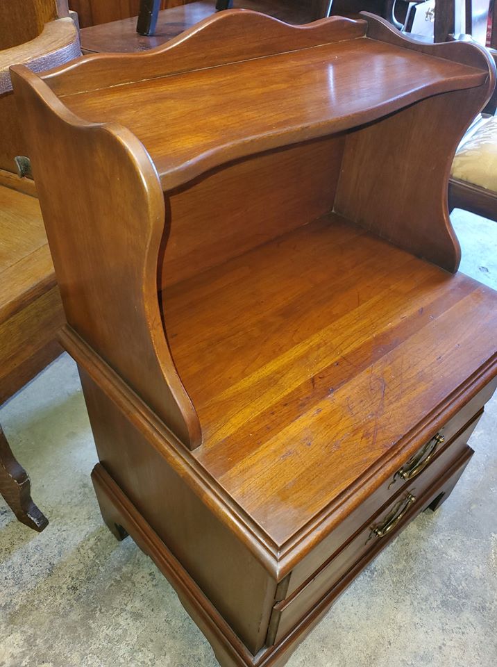 Henkel Harris Solid Black Cherry Night Stand / Bed Side Table - Long ...