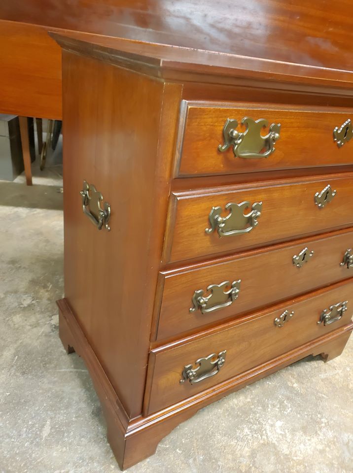 Solid Cherry 4 Drawer Side Table Chest - Beautiful well Made - Long ...