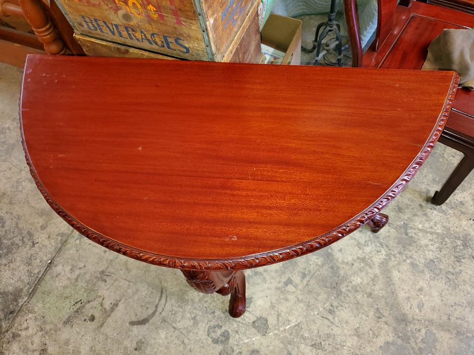 Mahogany Half Round Entry table - Hall Table - Carved - Beautiful ...
