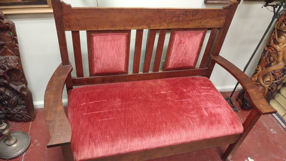Antique Large Mission Bench Solid Cherry - Early Made - Beautiful ...