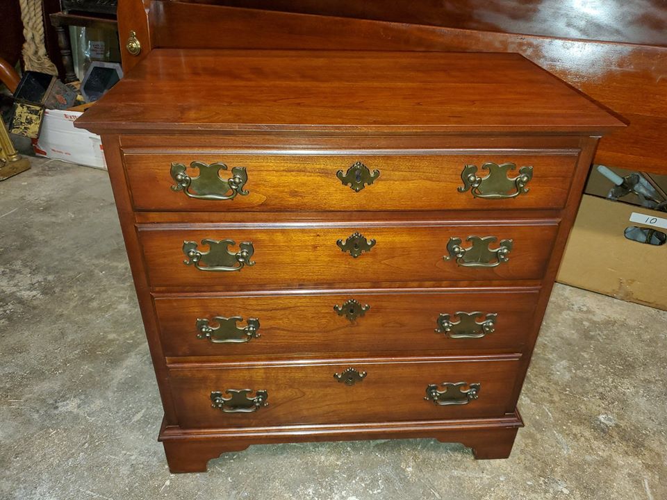 Solid Cherry 4 Drawer Side Table Chest - Beautiful well Made - Long ...