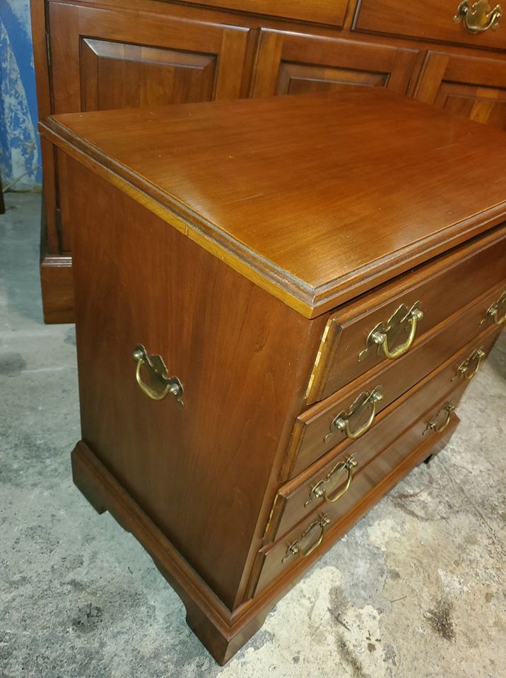 Henkel Harris Small 4 Drawer side table Chest - Solid Cherry - Long ...