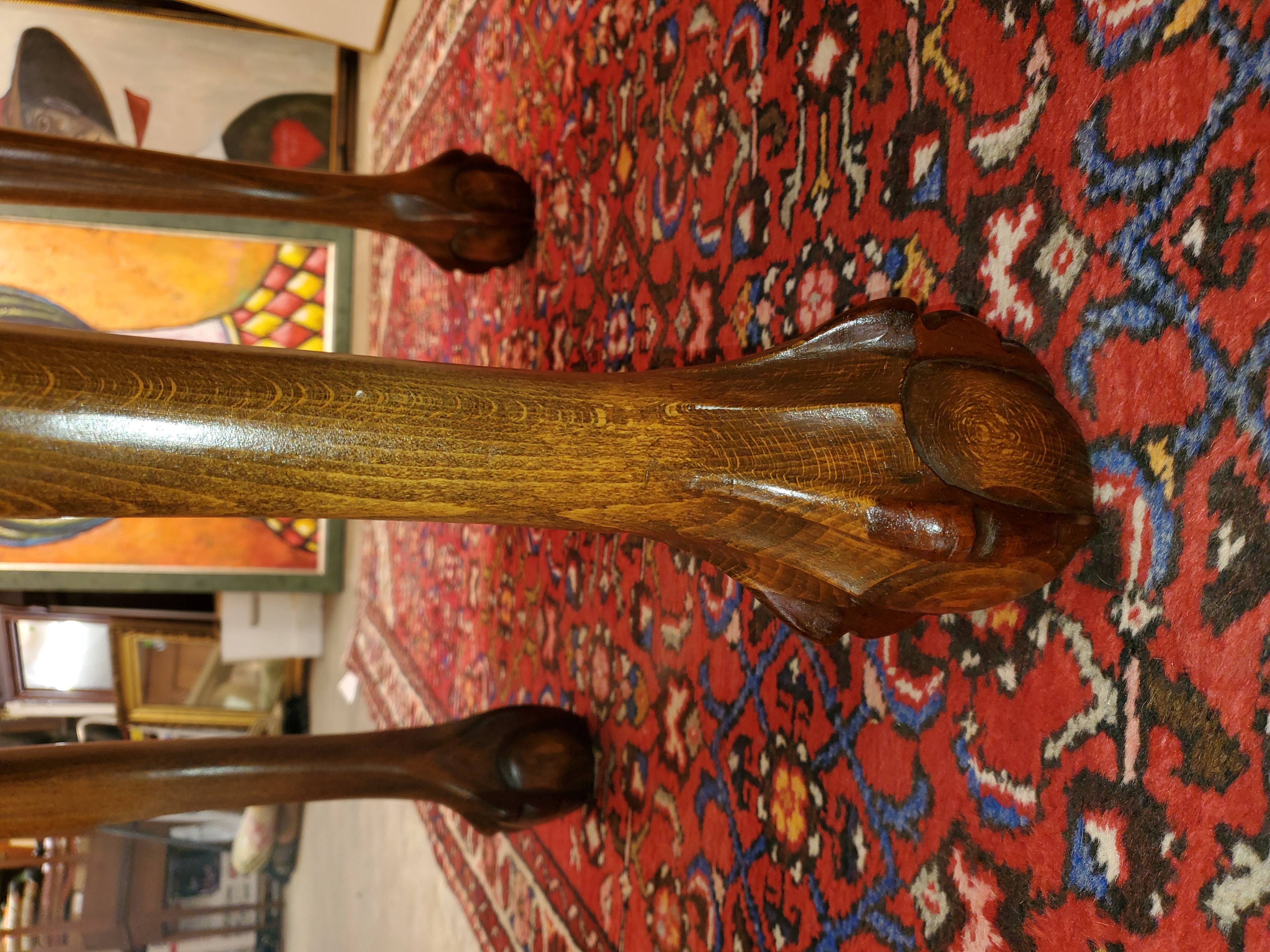 Antique Round Mahogany Claw Foot Table – Thick Heavy Beautiful – Long ...