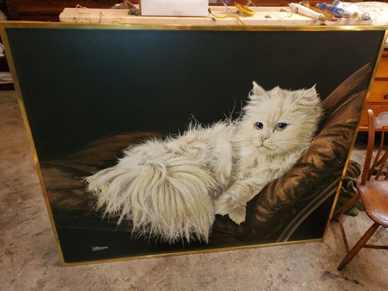 Large Persian Cat Oil Painting - Artist Letterman - 48 x 60 - Long ...