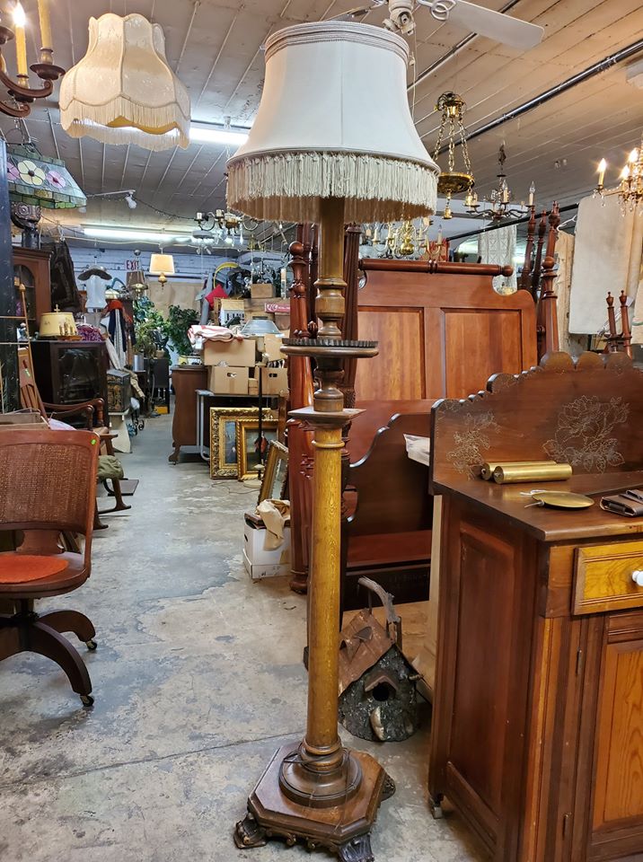 Antique Large Early Candle Stand - Now a Floor Lamp - Soild Beautiful ...