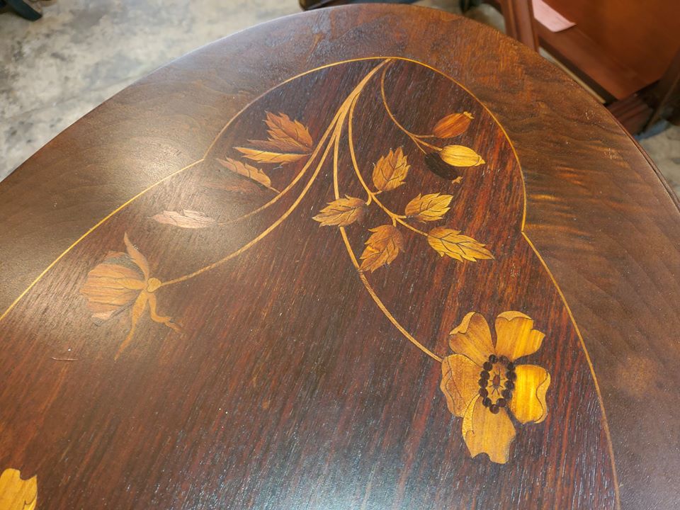 Antique Rosewood Side Table - Inlay and Carved wood - Beautiful - Long ...