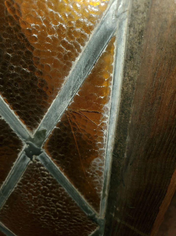 Large Antique Stained Glass Window - Orange Glass - So Nice - Long ...