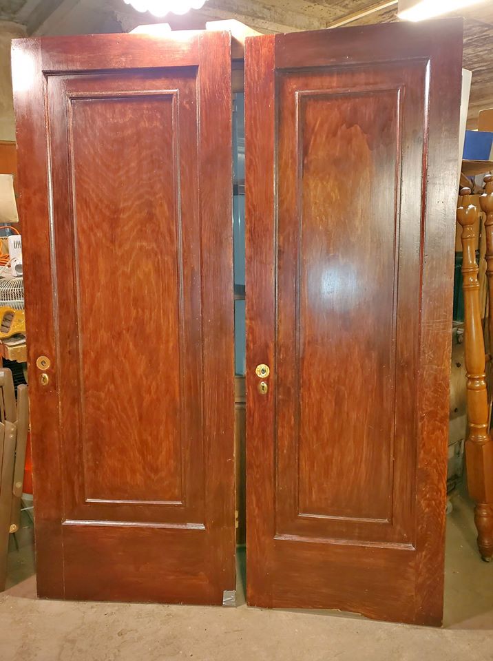 2 antique single panel doors - Well Made - Attractive - Long Valley Traders