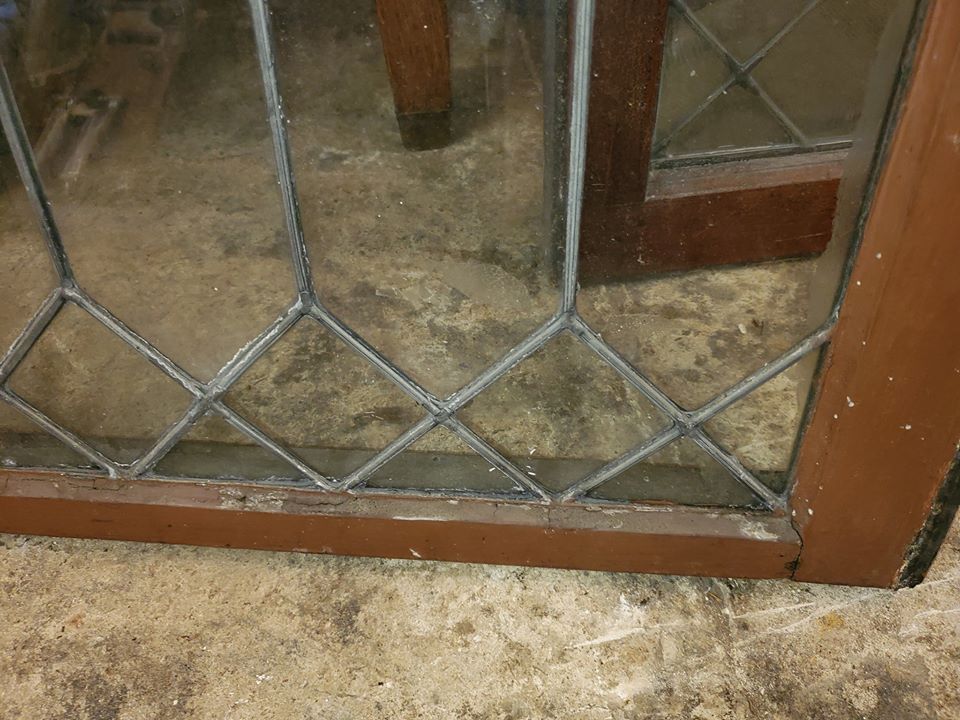 Antique Stained glass clear - leaded glass window - Very Nice - Long ...