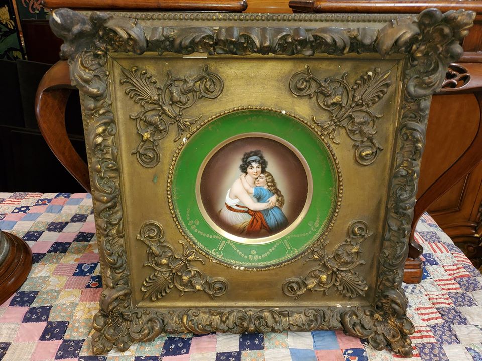 Antique Hand Painted PSL Imperial Alma Framed Plate - Beautiful - Long ...