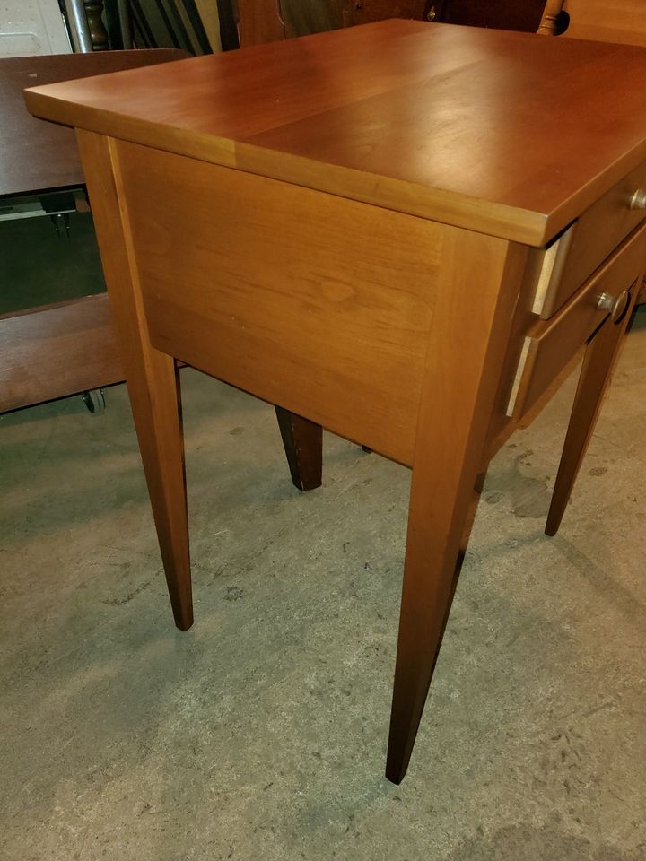 Solid Cherry Night Stand / bed Side Table w/ Two Drawers - Excellent ...