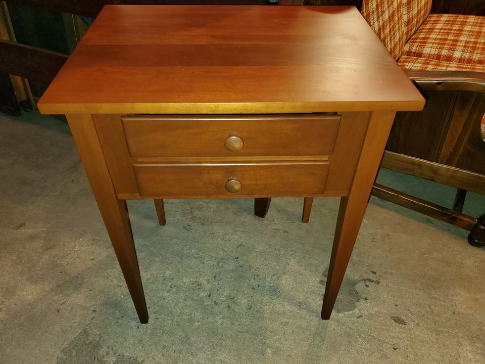 Solid Cherry Night Stand / bed Side Table w/ Two Drawers - Excellent ...