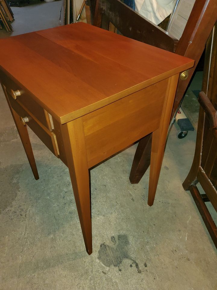 Solid Cherry Night Stand / bed Side Table w/ Two Drawers - Excellent ...