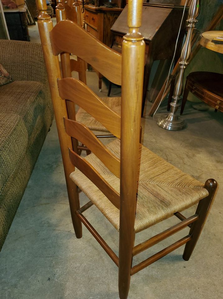 2 Cherry Ladder Back Dining Chairs - Excellent Condition - Long Valley ...