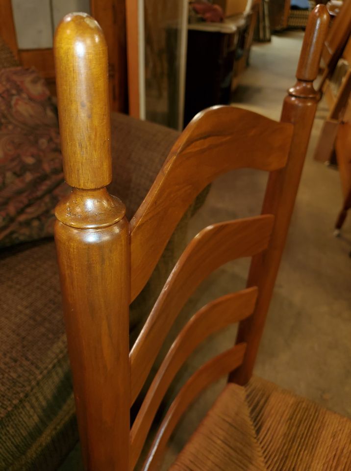 2 Cherry Ladder Back Dining Chairs - Excellent Condition - Long Valley ...