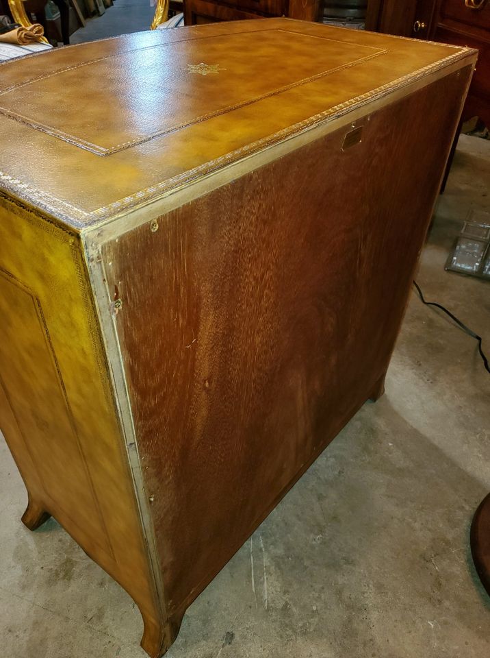 Maitland Smith Leather Wrapped Dresser Chest - Hand Tooled Details ...