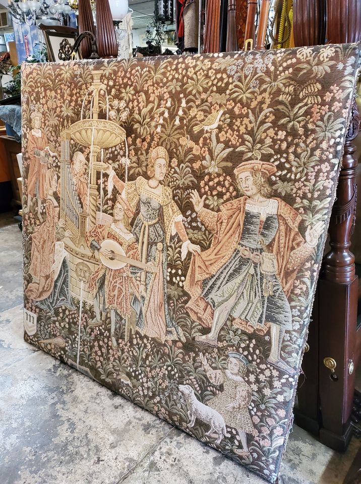 Large Tapestry Mounted to a Wood Fame - 54x53 - Beautiful - Long Valley ...