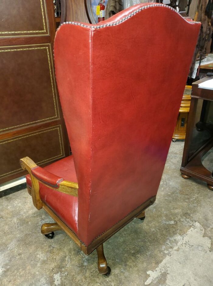 Red Leather Executive Office Desk Chair - Long Valley Traders