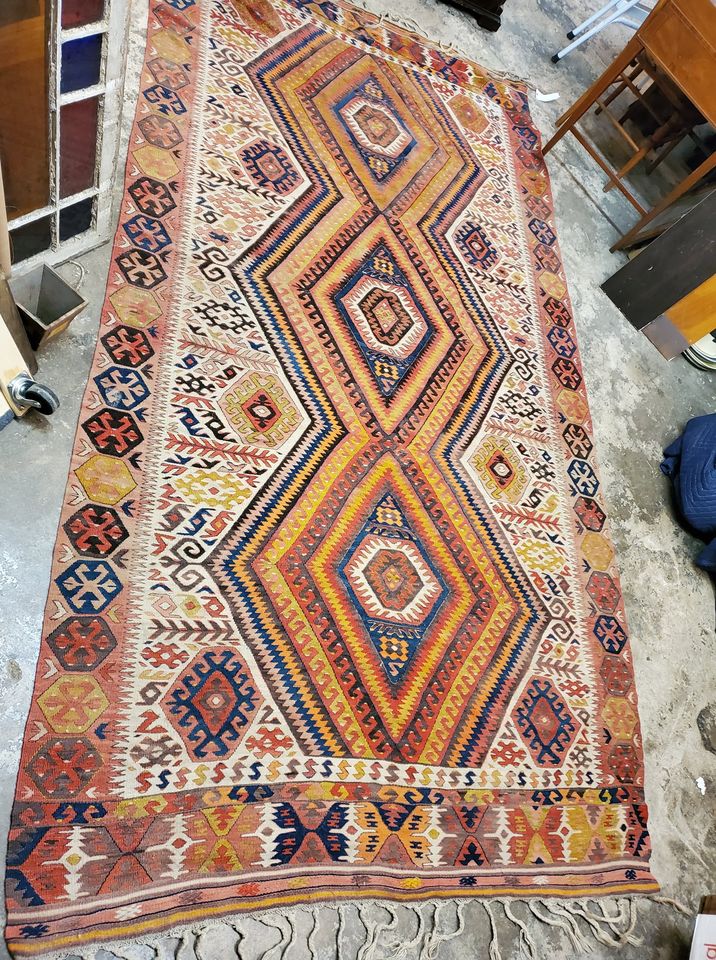 Antique Hand Made Mid East Tribal Area Rug - 10.5 x 5.5 - Long Valley ...
