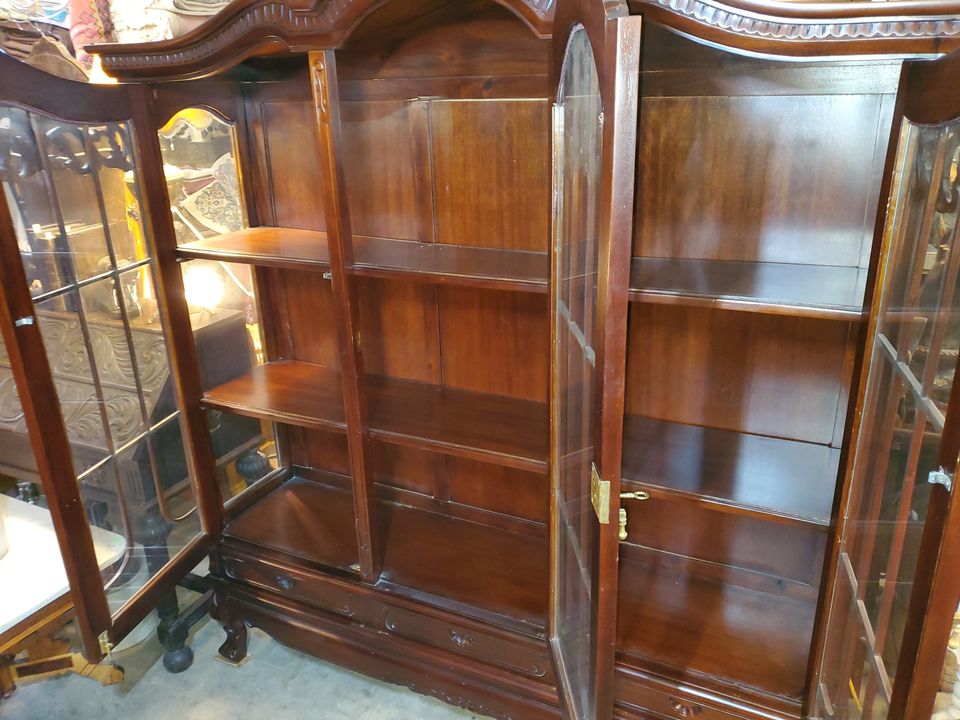 Large Mahogany Library Bookcase w/ 3 Doors - very well made - Long ...