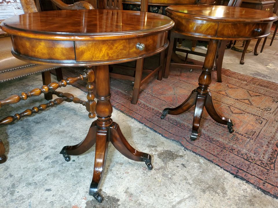Theodore Alexander 2 Mahogany Side Tables with Drawers - BEAUTIFUL ...