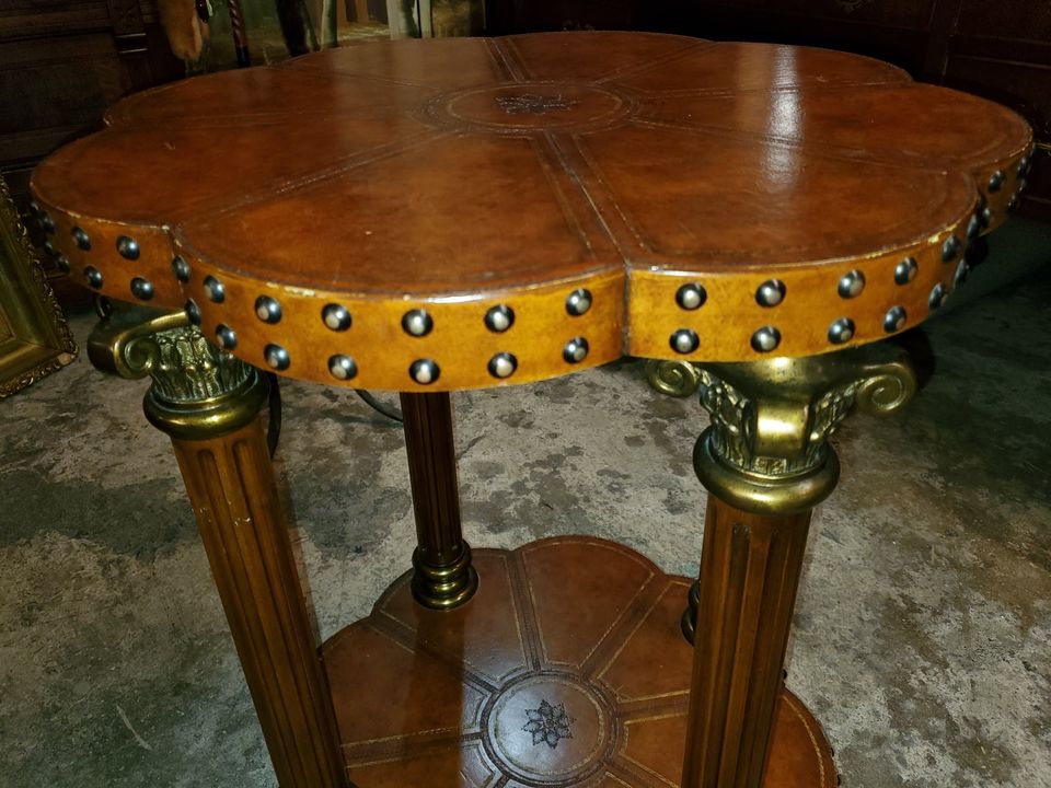 Maitland Smith Hand Tooled Leather wrapped side table - Excellent ...