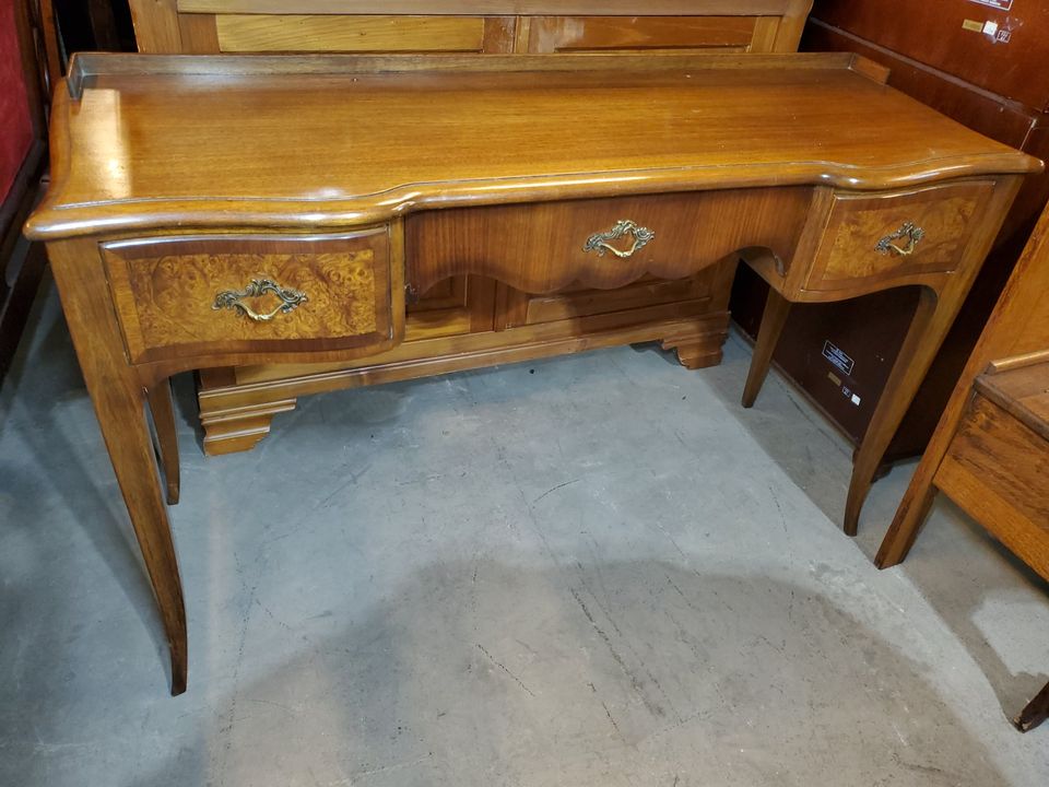 Beautiful Vanity Desk / dresser Narrow w/ three drawers Solid Walnut ...