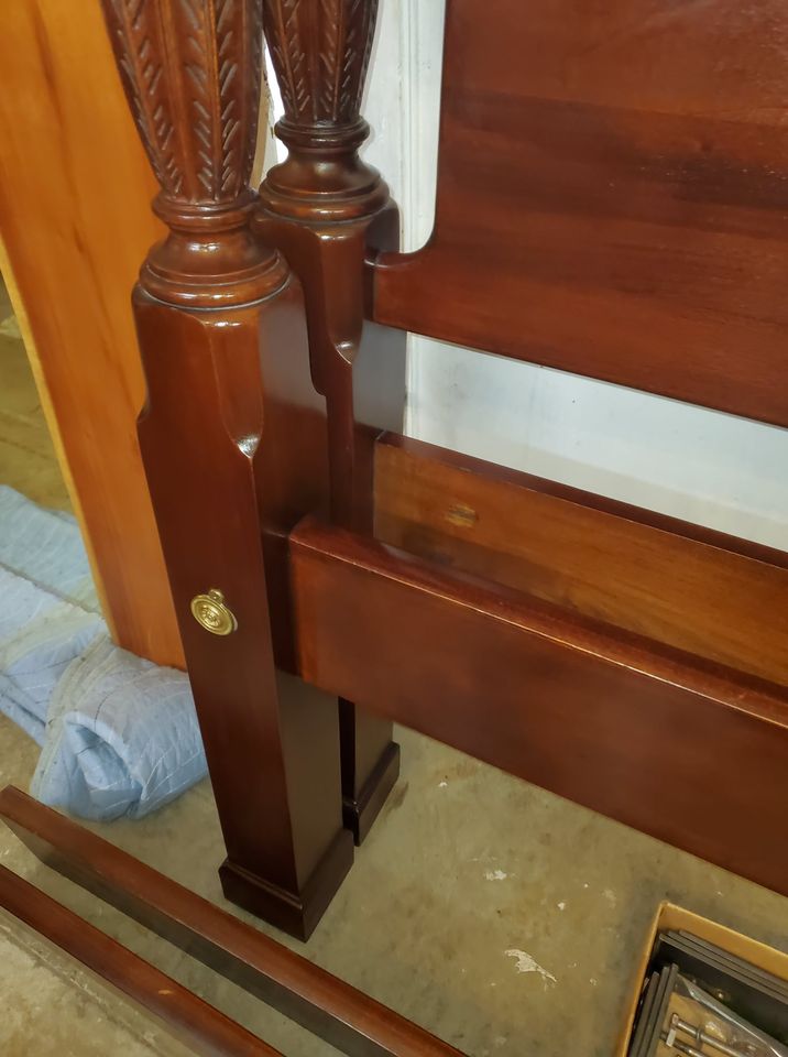 Mahogany Queen Rice Carved Bed - White Furniture - VERY WELL MADE ...