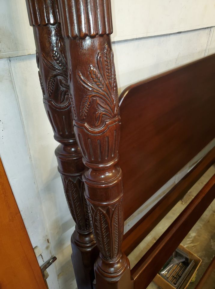 Mahogany Queen Rice Carved Bed - White Furniture - VERY WELL MADE ...