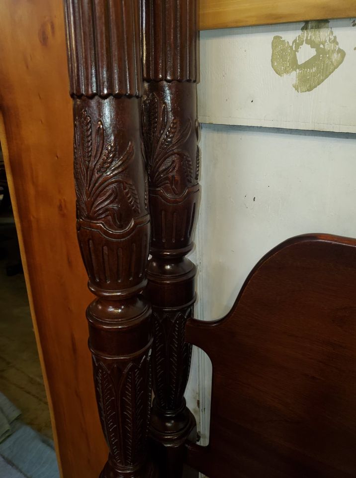 Mahogany Queen Rice Carved Bed - White Furniture - VERY WELL MADE ...